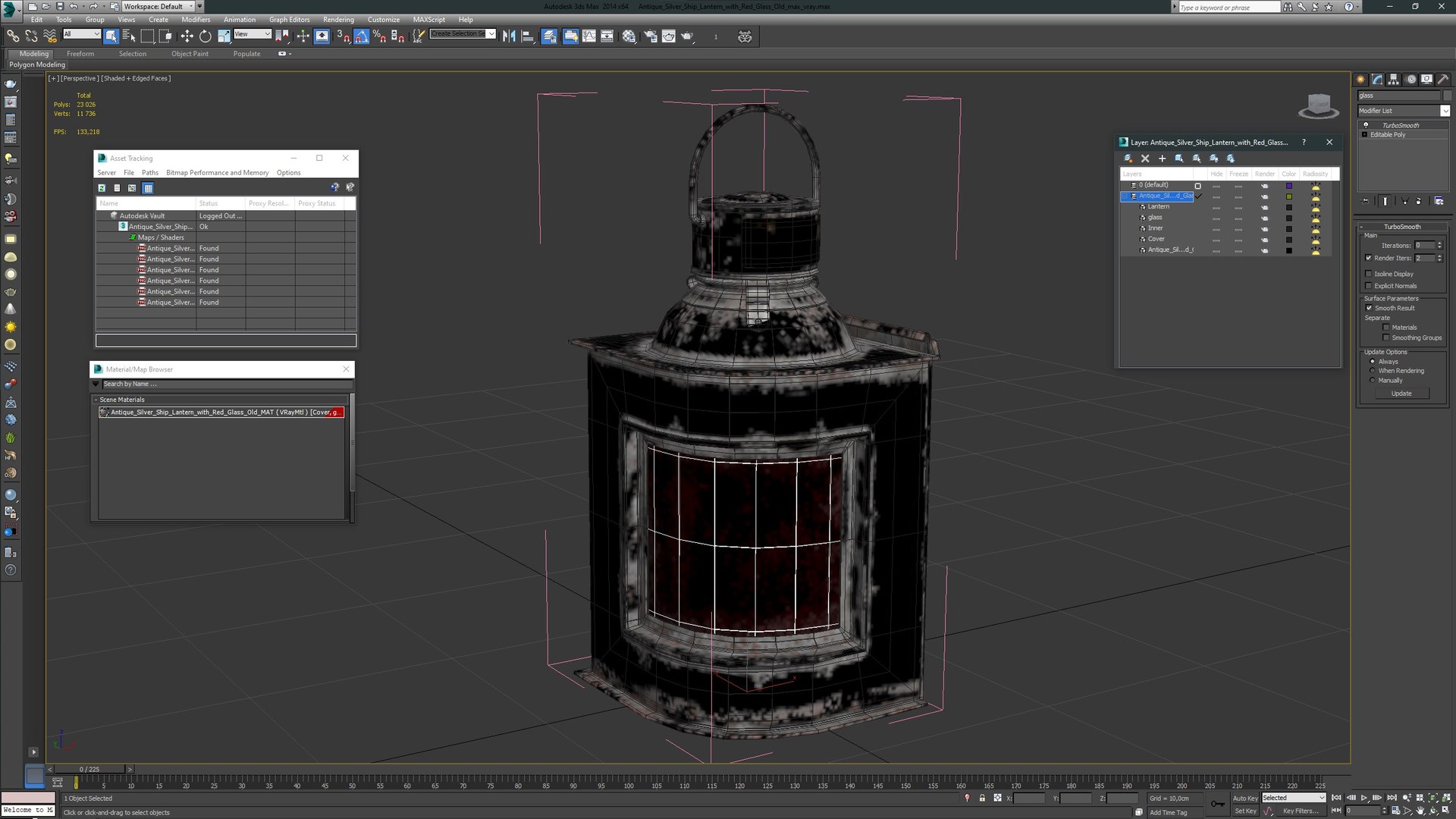 Antique Silver Ship Lantern With Red Glass Old 3D Model - TurboSquid ...