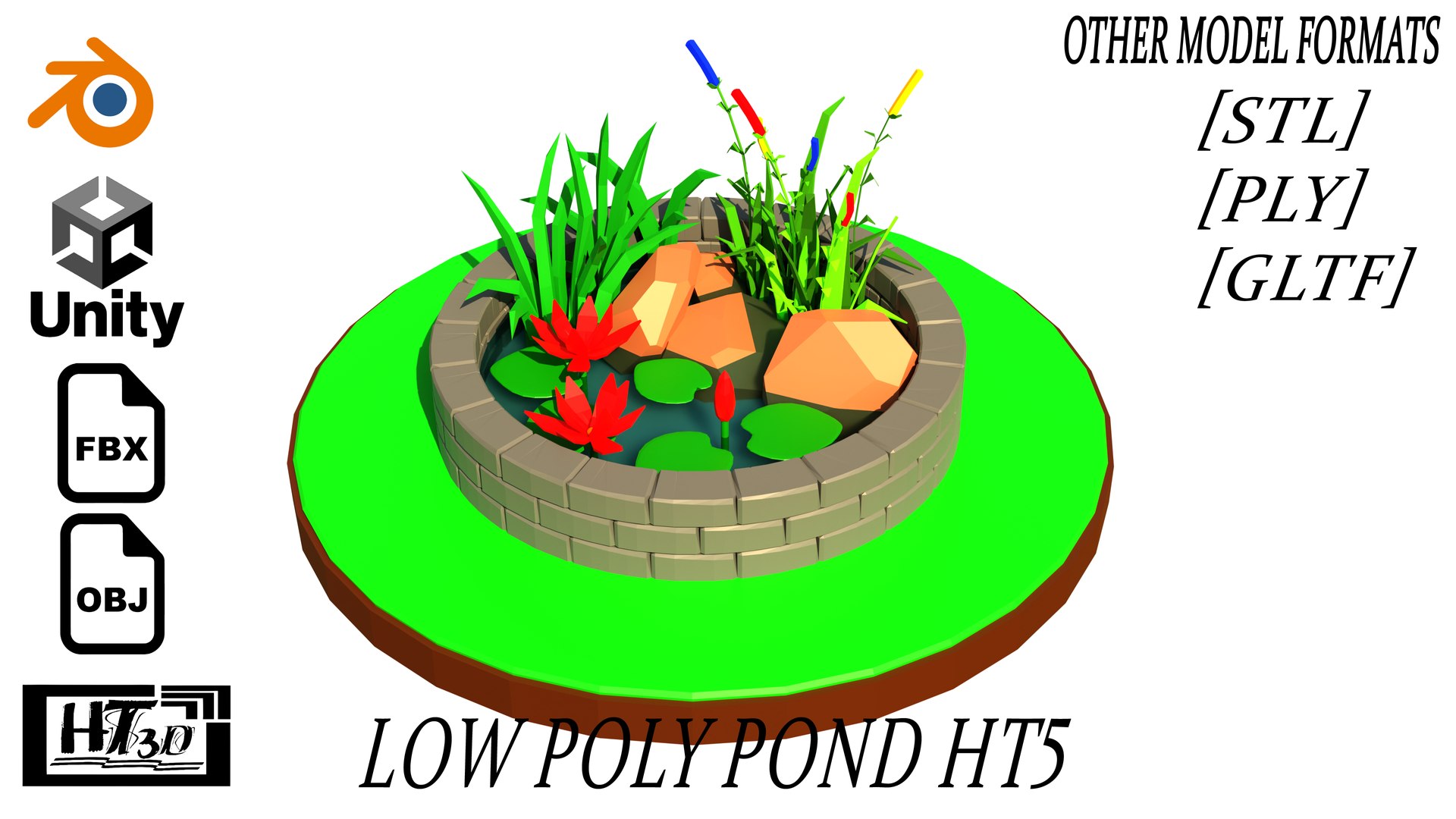 3D Low poly pond HT5 model - TurboSquid 2120281