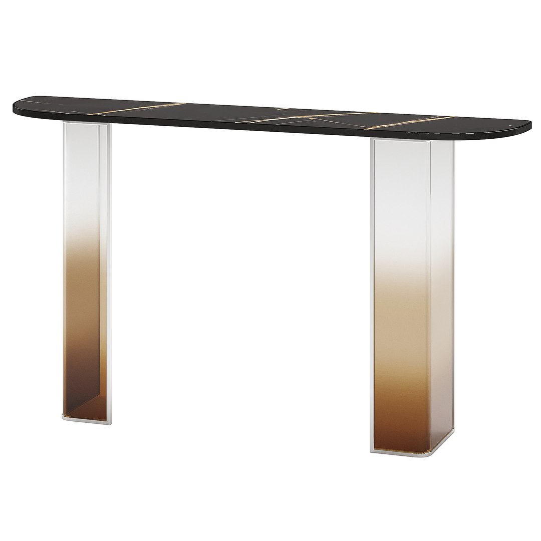 Litfad - Trendy Stone Console Table With Two-sided Pedestal 3D Model ...