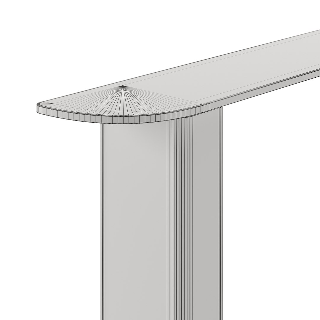 Litfad - Trendy Stone Console Table With Two-sided Pedestal 3D Model ...