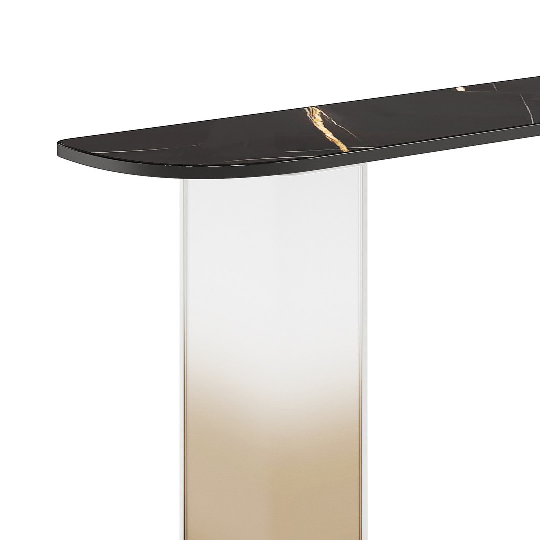 Litfad - Trendy Stone Console Table With Two-sided Pedestal 3D Model ...