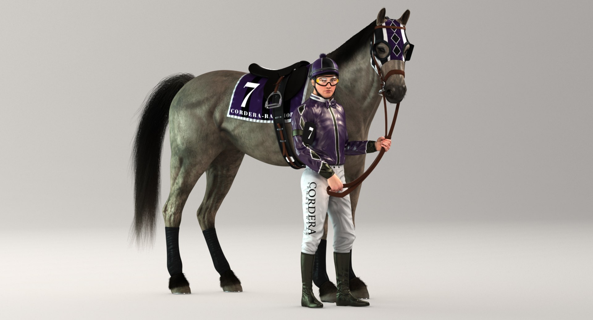3D Model Horse Jockey - TurboSquid 1429914