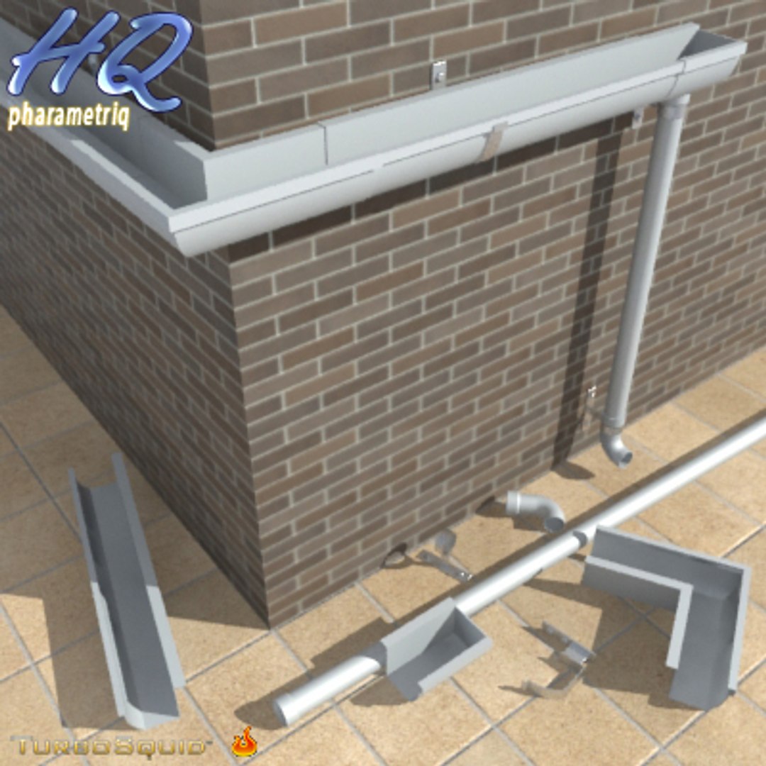 3d max downspout gutter 00