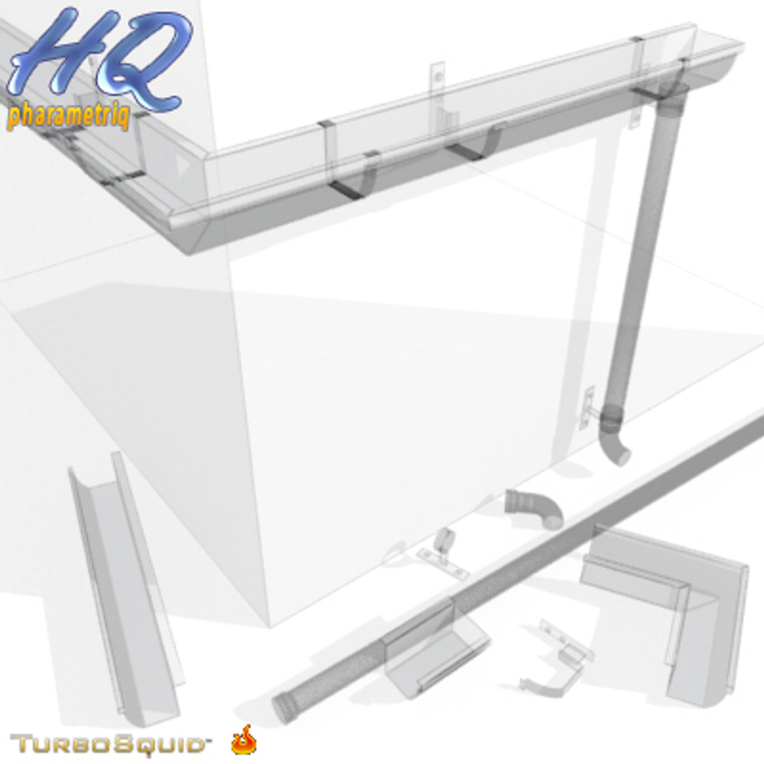 3d max downspout gutter 00
