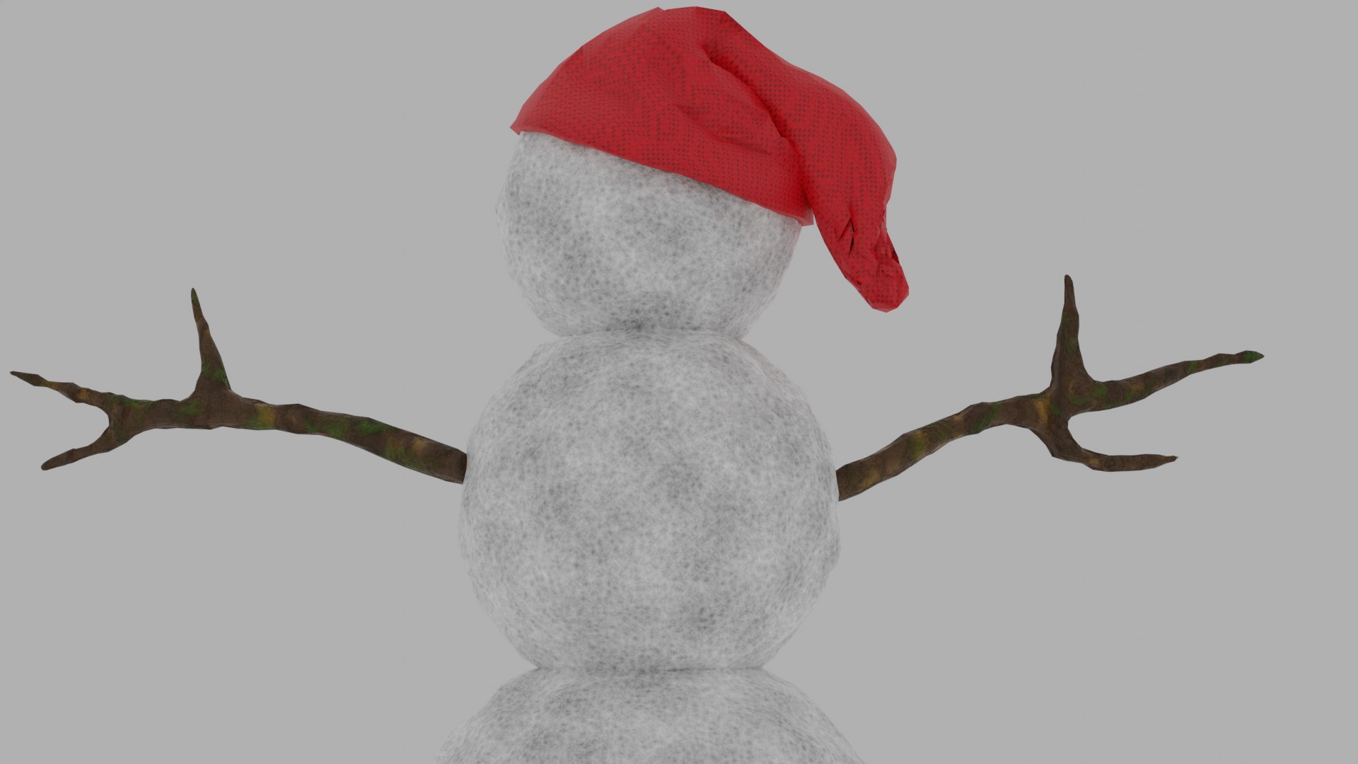 3D Snowman Wearing Red Hat - TurboSquid 1988674