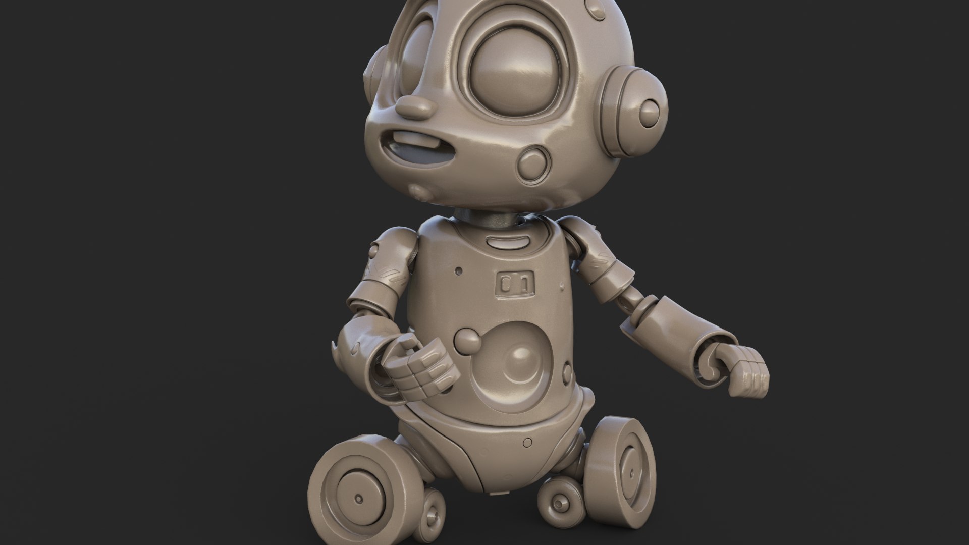 3D Cute Robot Child Clay - TurboSquid 2181820
