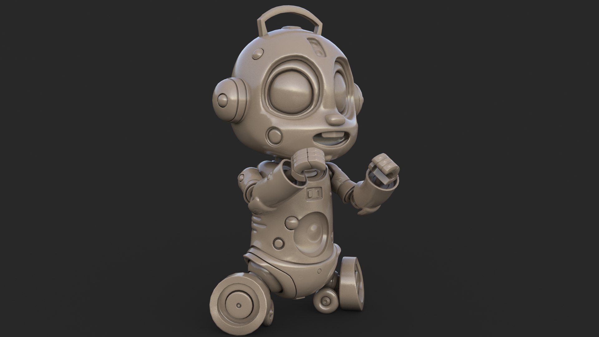3D Cute Robot Child Clay - TurboSquid 2181820