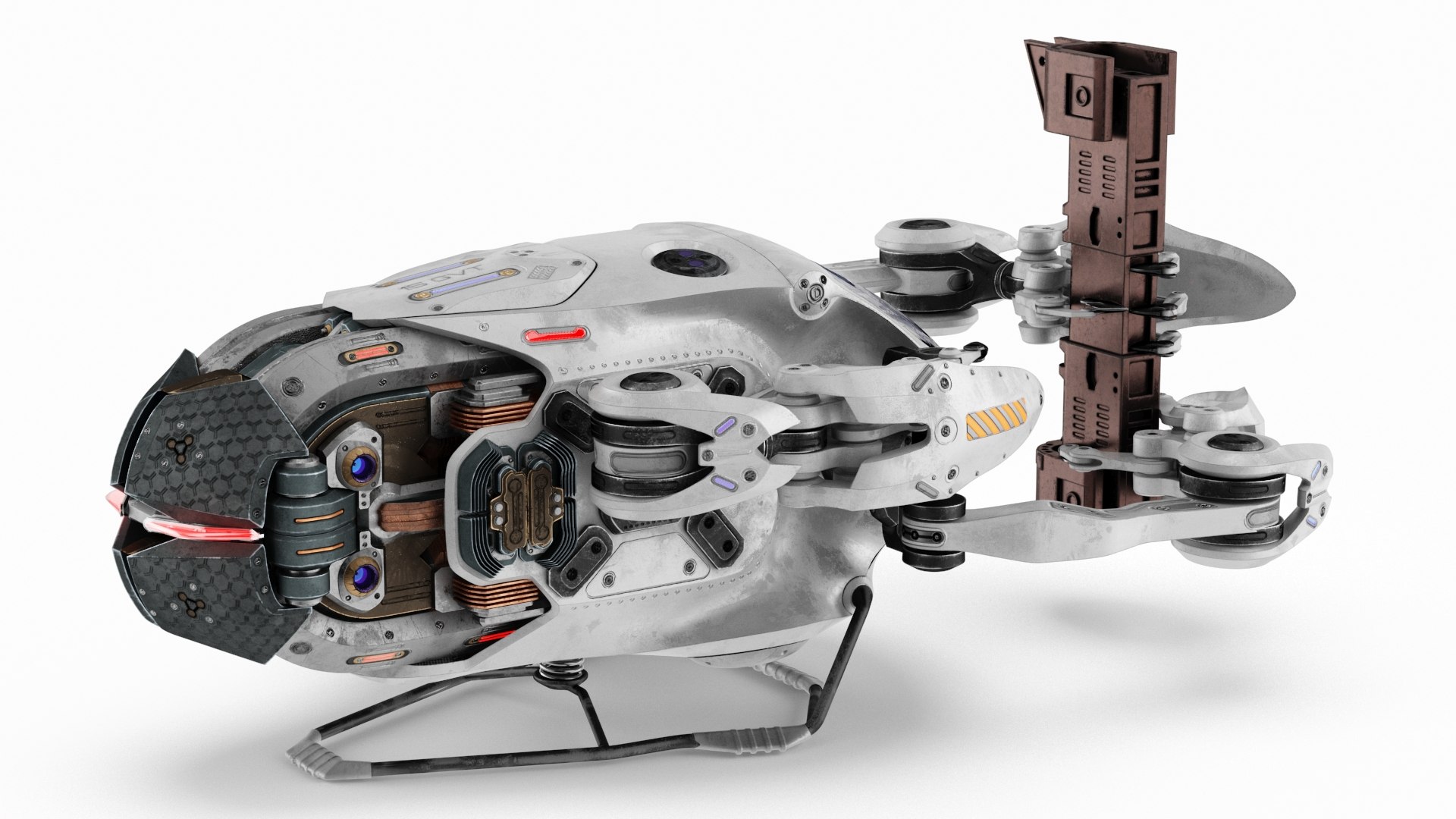 Sci Fi Repair Spaceship Rigged 3D Model - TurboSquid 2351948