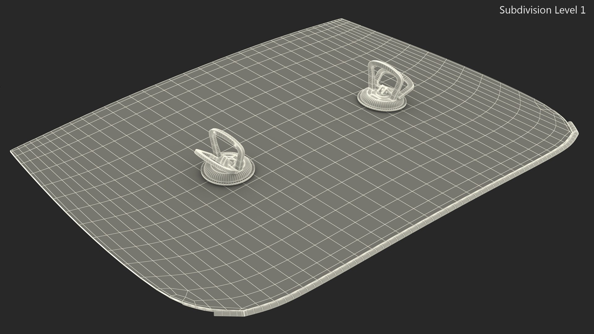 3D Car Rear Glass With Vacuum Cups Model - TurboSquid 2384822