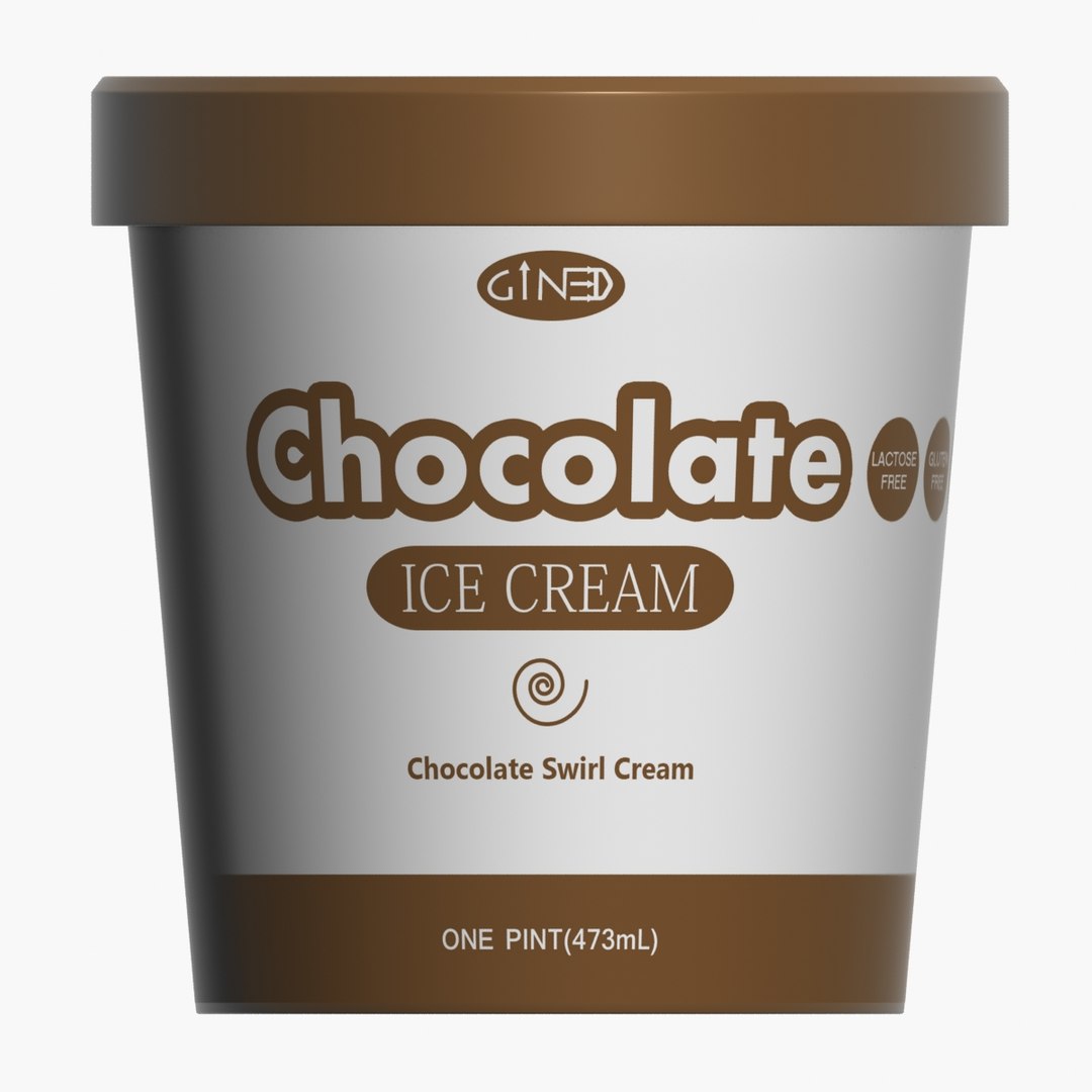 3d Ice Cream Pot Chocolate Model