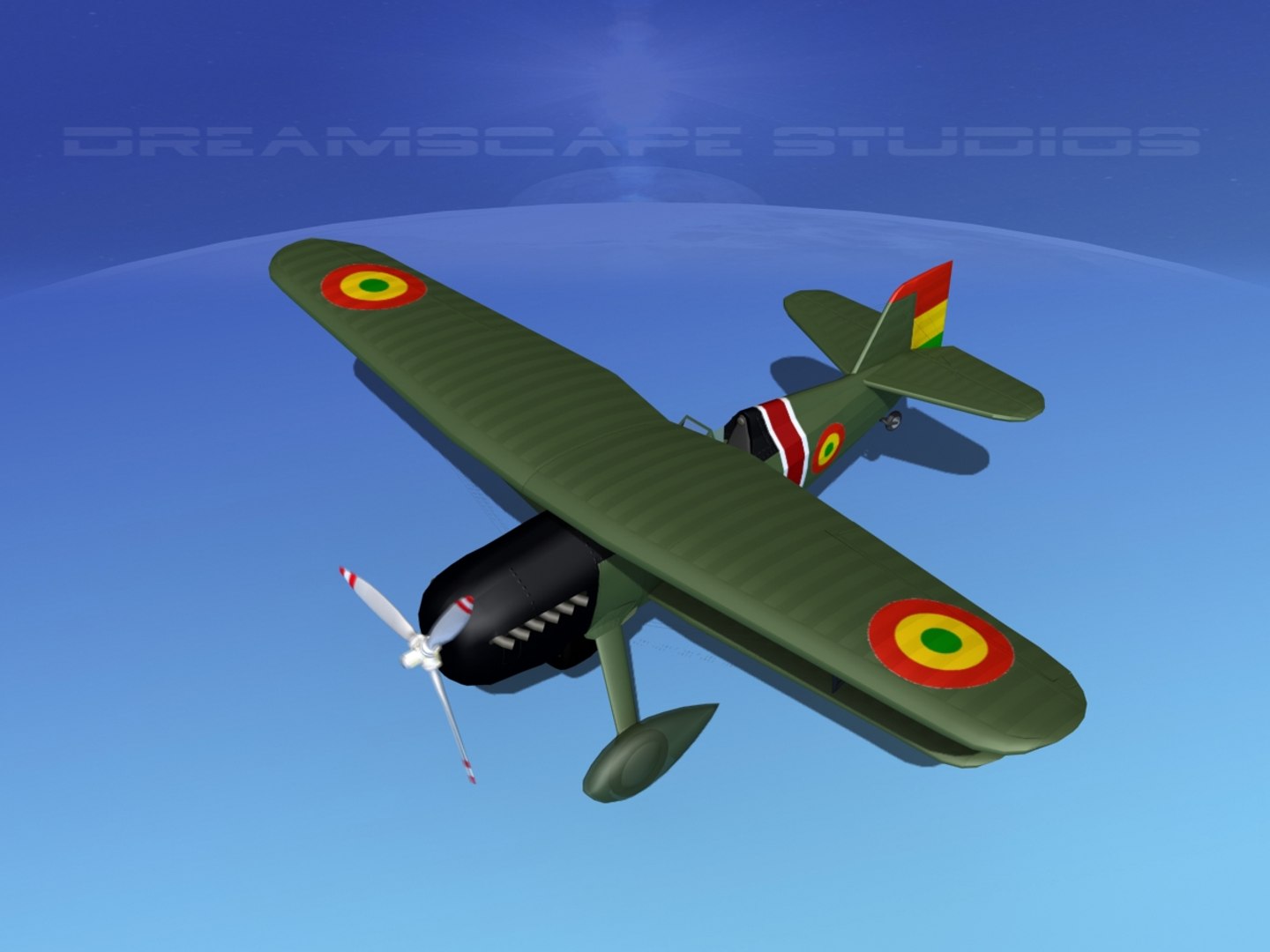 Curtiss Hawk Fighter P-6 3d Model