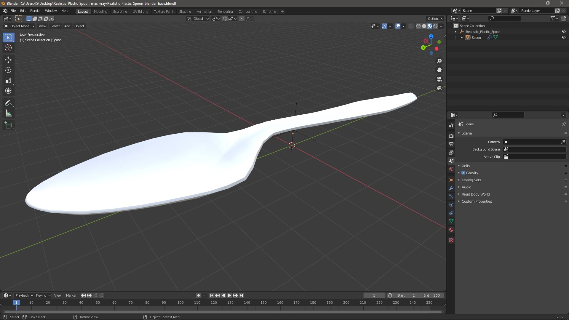 Realistic Plastic Spoon 3D Model - TurboSquid 2199174