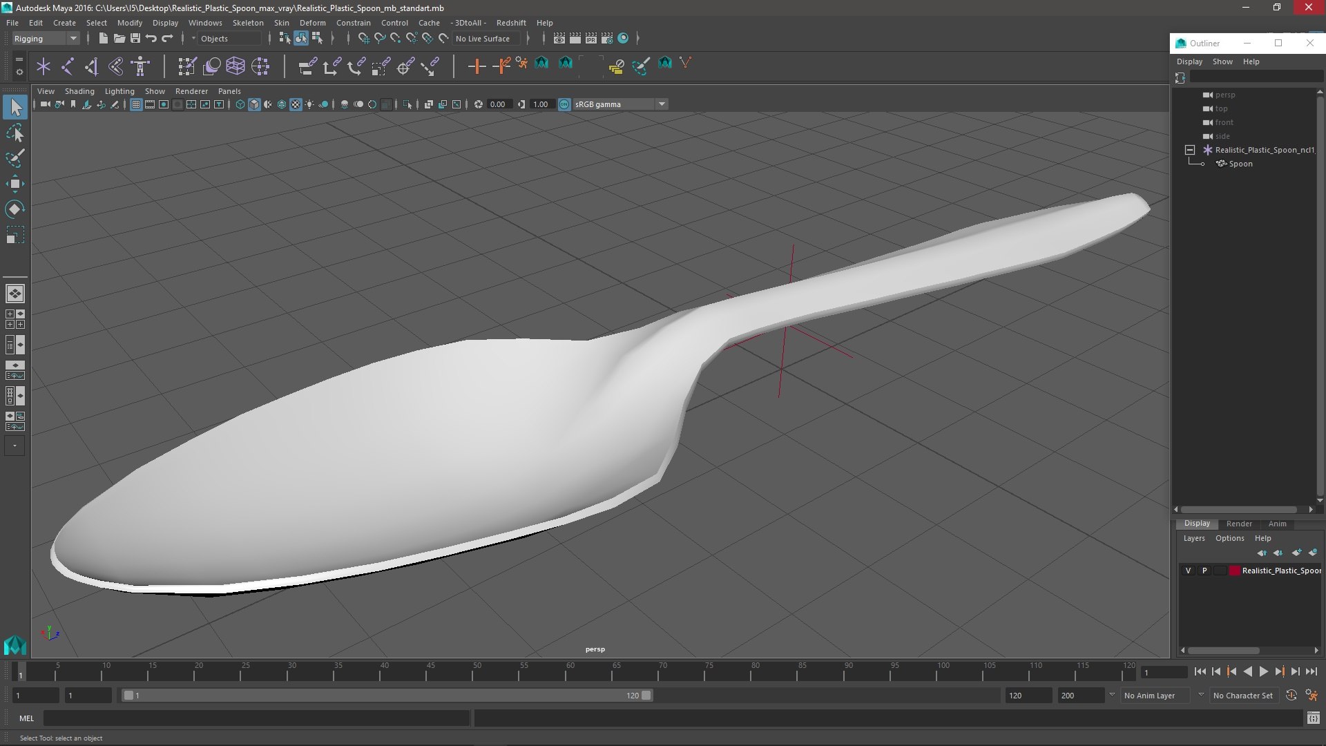 Realistic Plastic Spoon 3D Model - TurboSquid 2199174