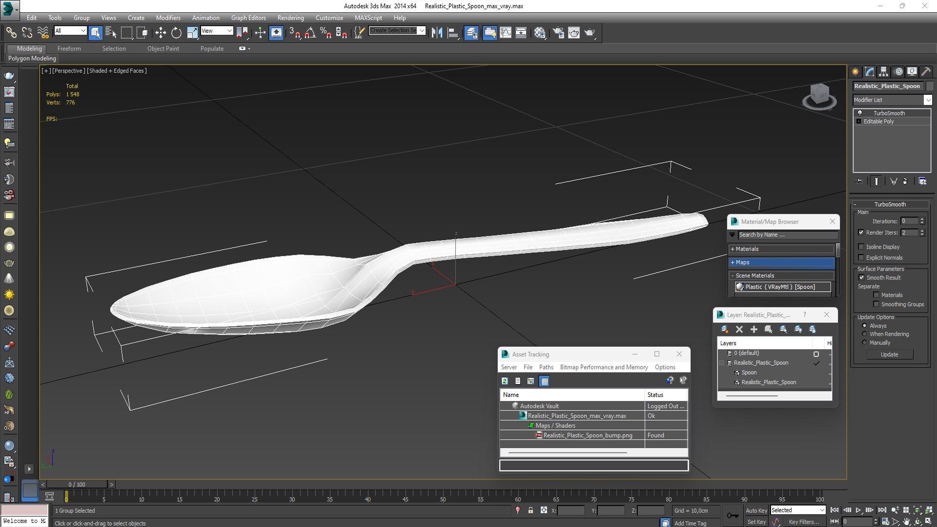 Realistic Plastic Spoon 3D Model - TurboSquid 2199174