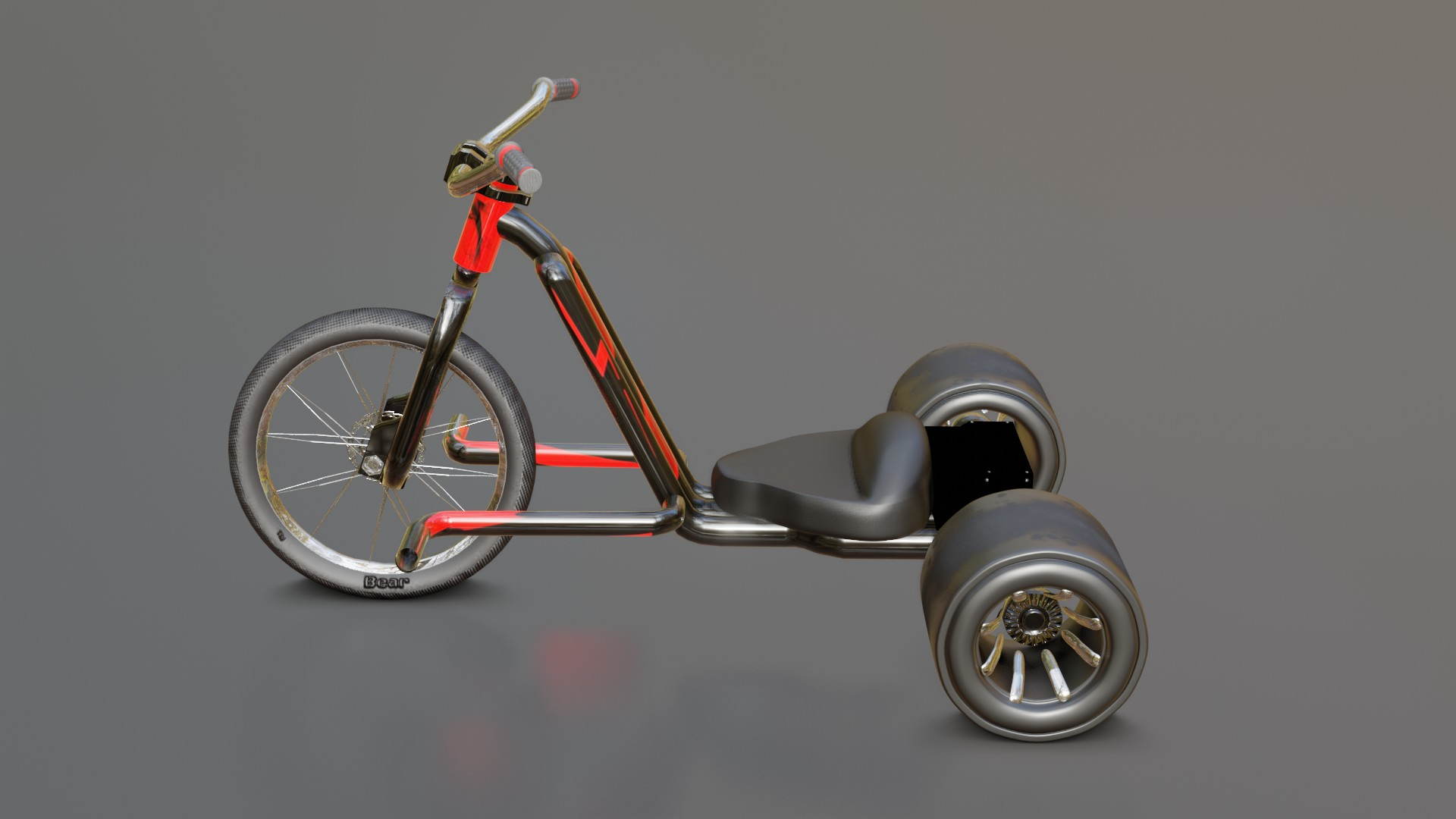 3D Model Black Electric Trike Bike - TurboSquid 1750075