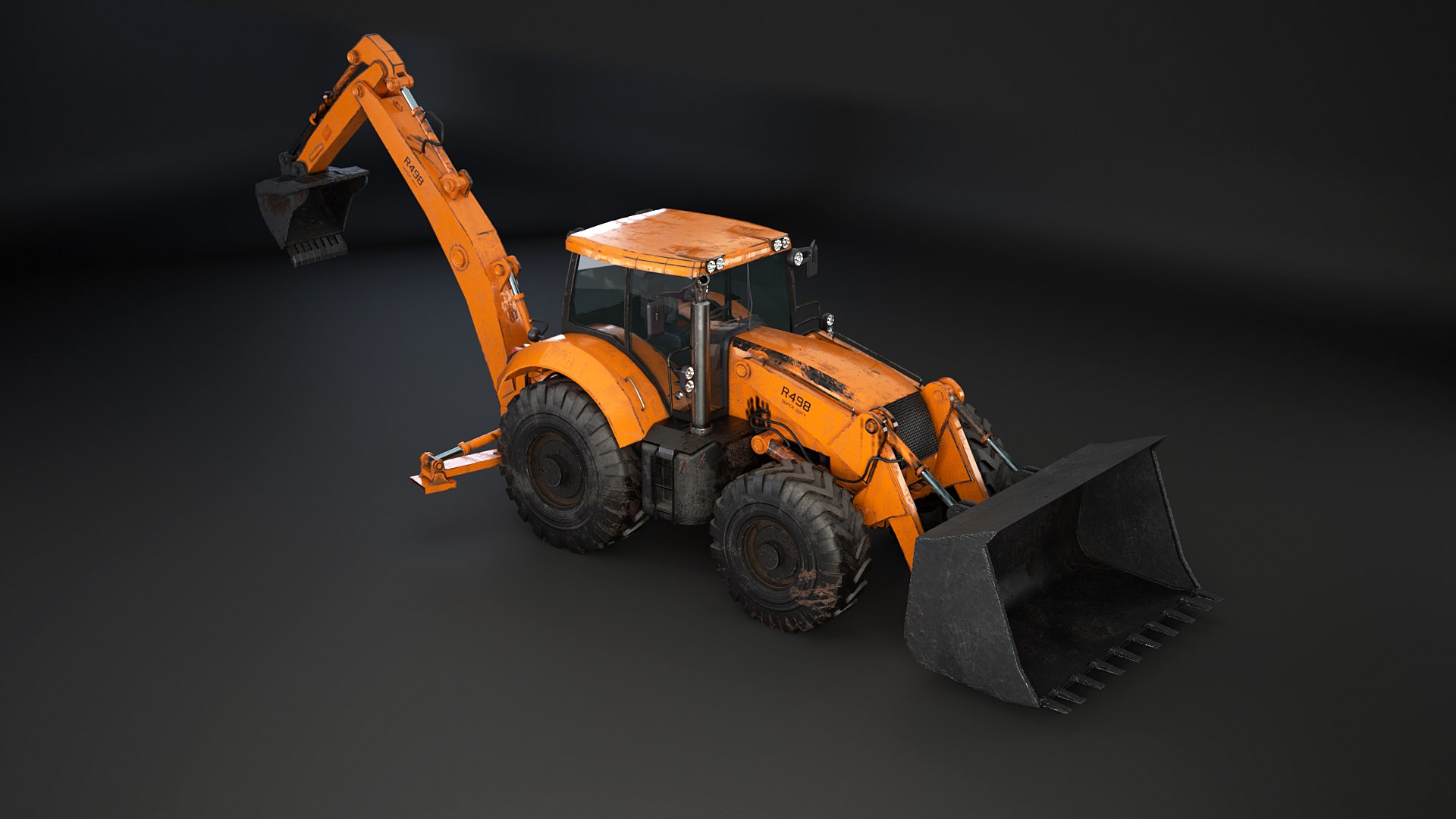 3D Generic Large Backhoe Loader Used - TurboSquid 2259313