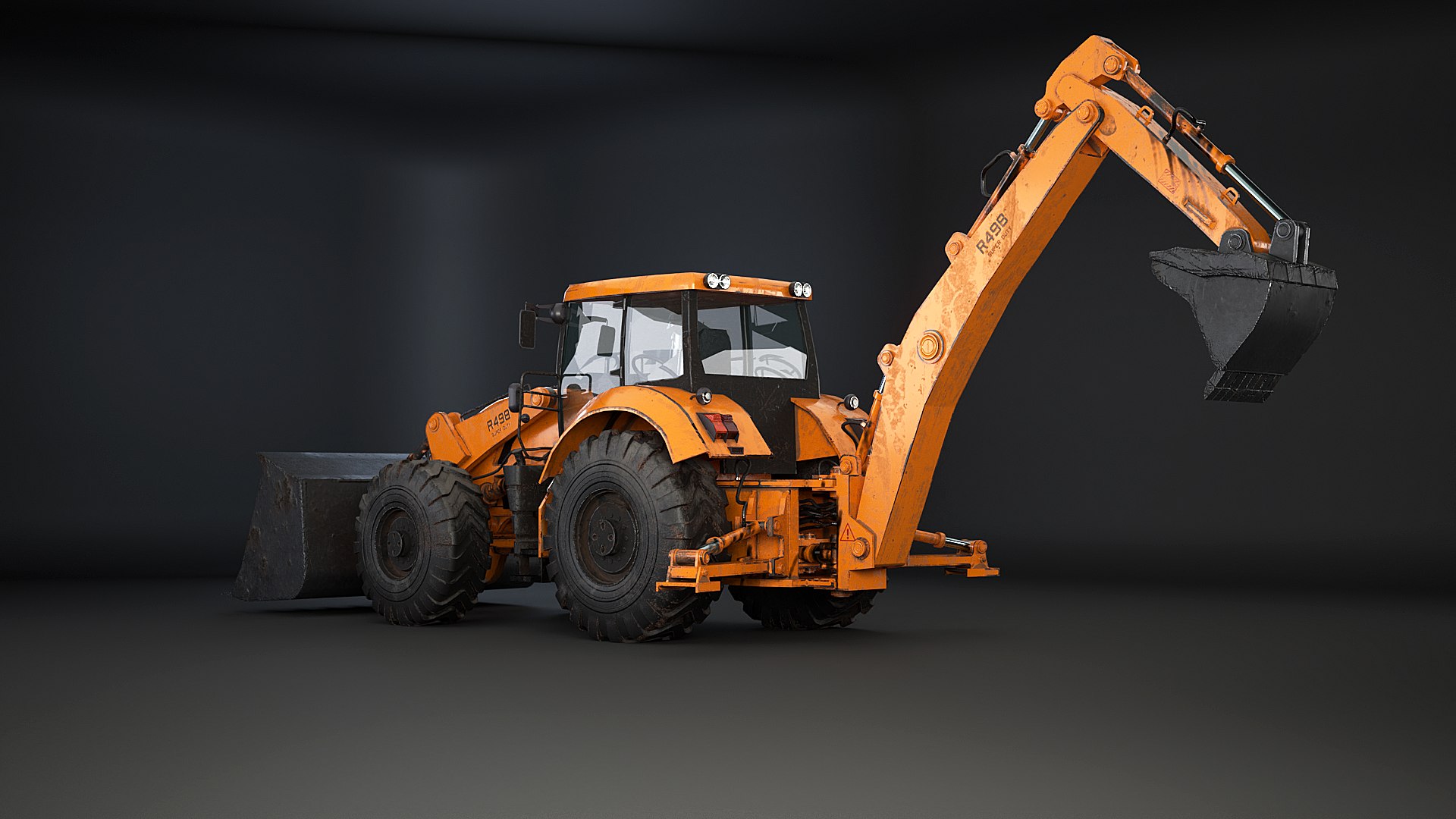 3D Generic Large Backhoe Loader Used - TurboSquid 2259313