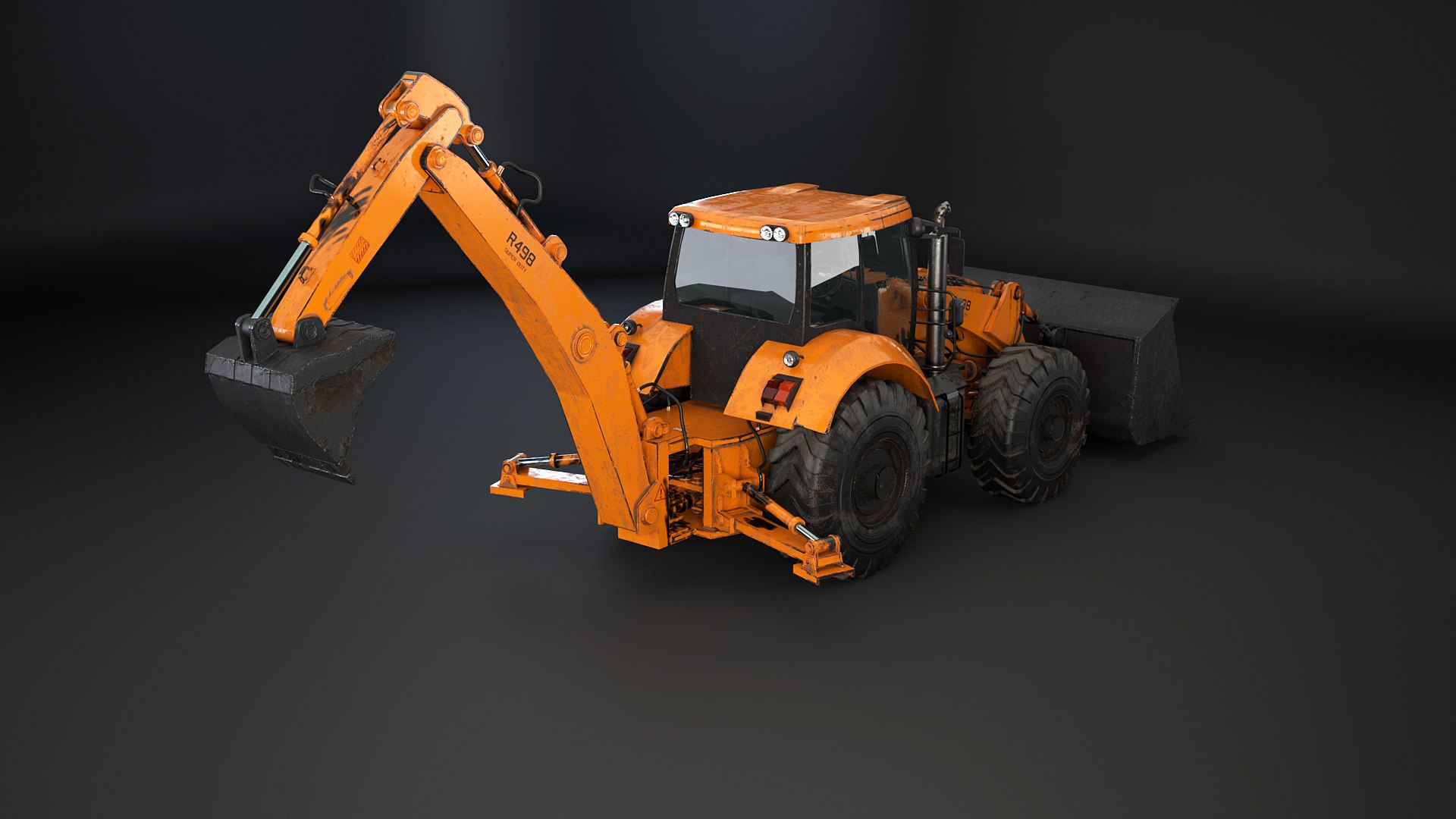 3D Generic Large Backhoe Loader Used - TurboSquid 2259313