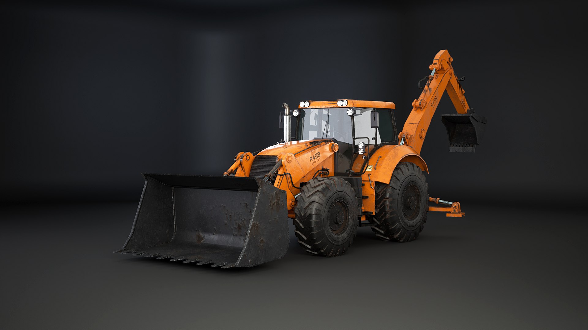 3D Generic Large Backhoe Loader Used - TurboSquid 2259313