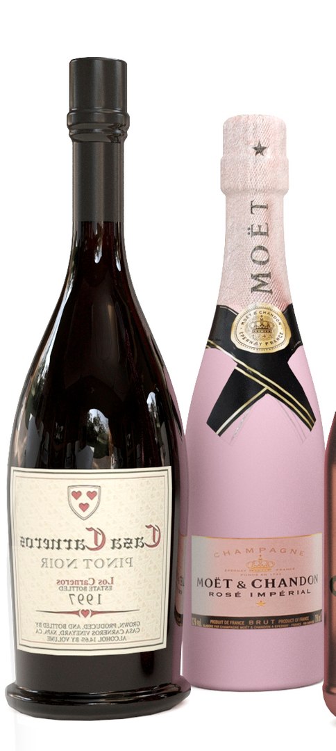 3D Set Of Sparkling And Delicious Wine - TurboSquid 1895184