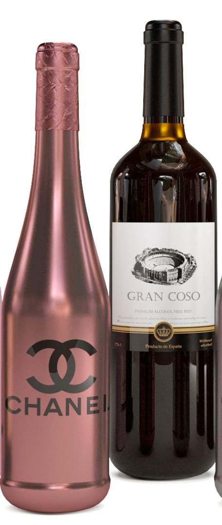 3D Set Of Sparkling And Delicious Wine - TurboSquid 1895184