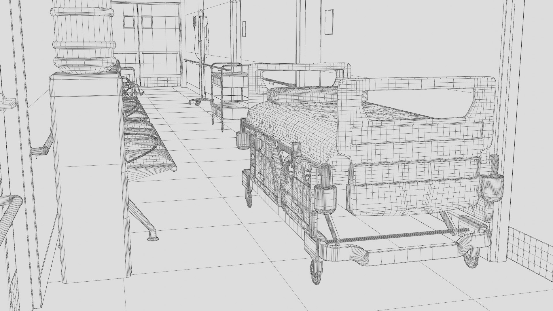 Hospital Corridor 3d Scene 3D Model - TurboSquid 1983830