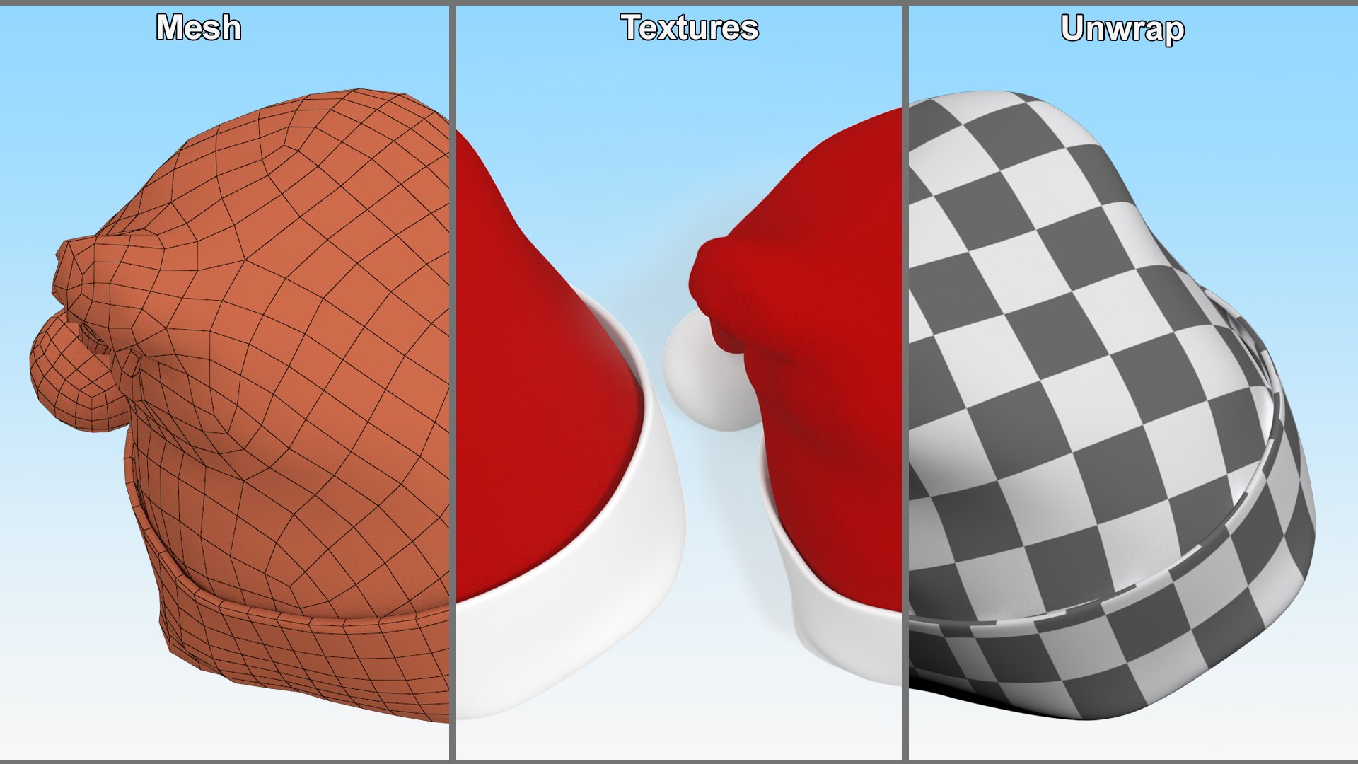 3D Christmas Santa Claus Hat Cap - TurboSquid 2161296