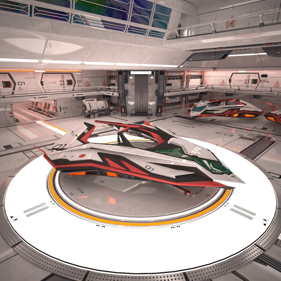 Sci-fi Spaceship Hangar 3d Max