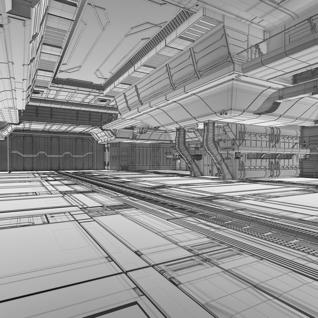 Sci-fi Spaceship Hangar 3d Max