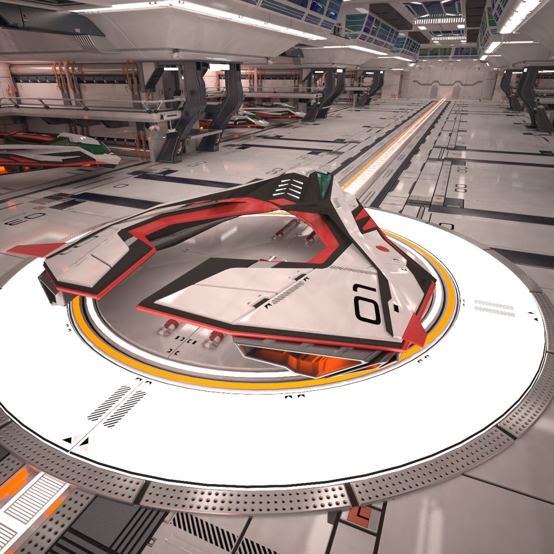 Sci-fi Spaceship Hangar 3d Max