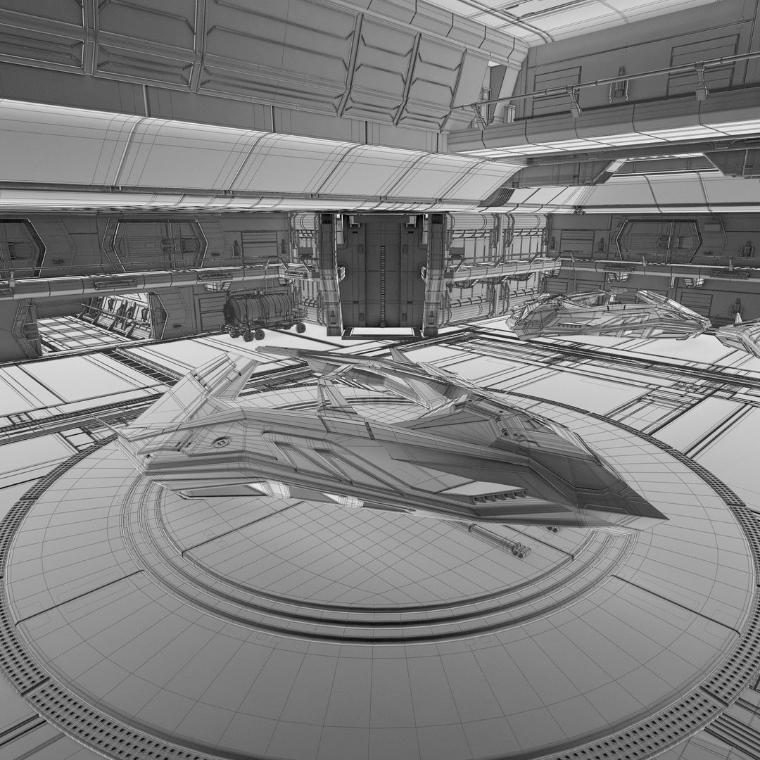 Sci-fi Spaceship Hangar 3d Max
