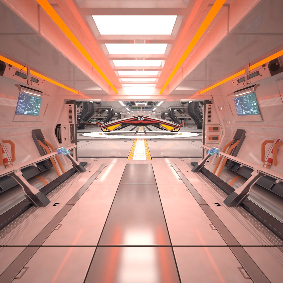 Sci-fi Spaceship Hangar 3d Max