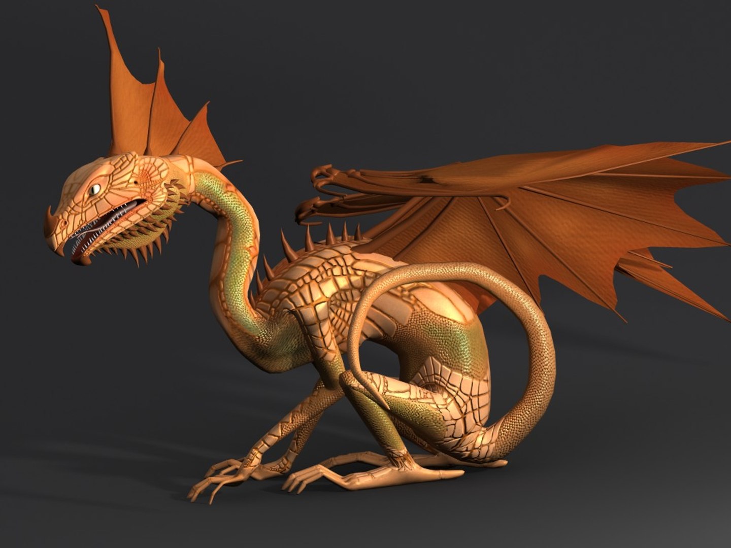 dragon rigged polys 3d model