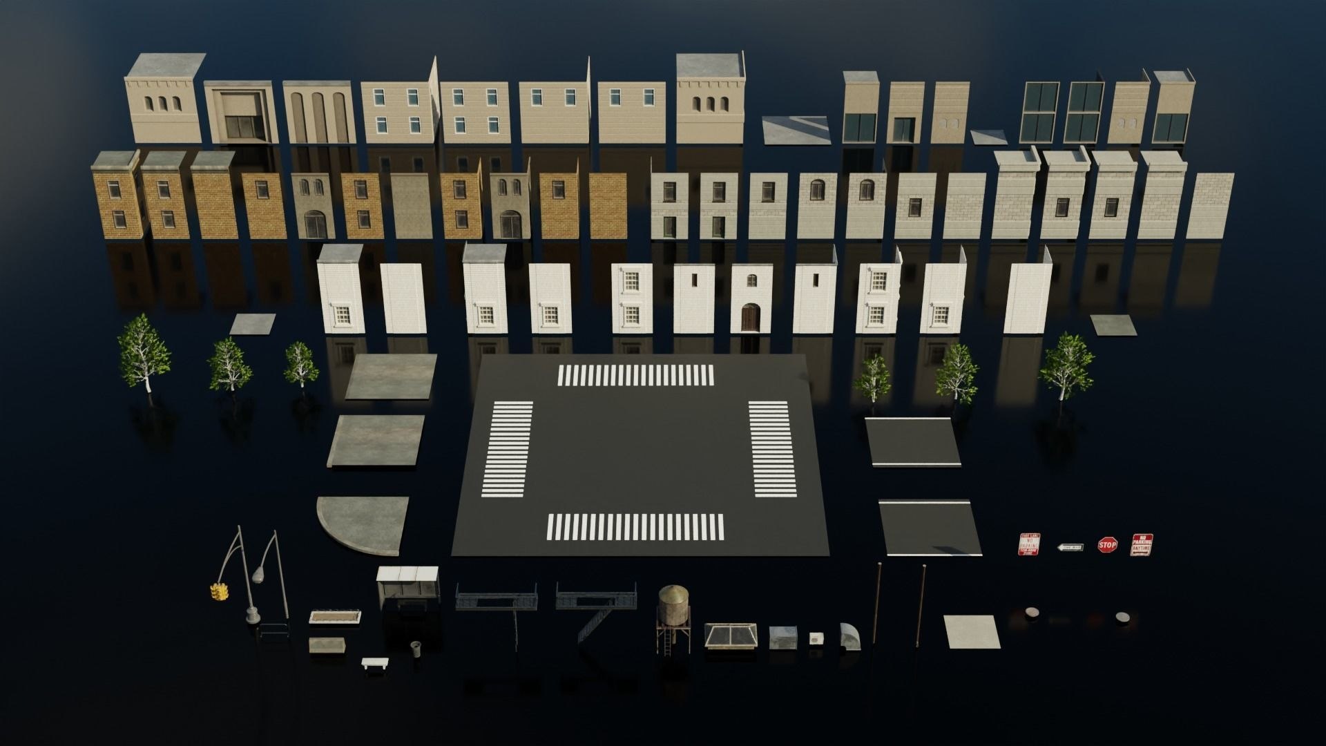 Manhattan - Modular City - Unreal Engine UE4 3D model - TurboSquid 1728263