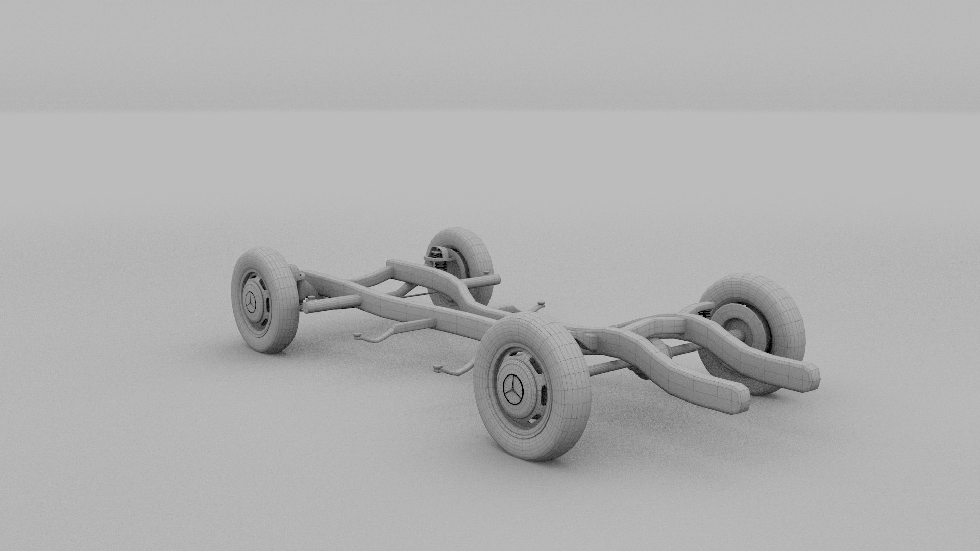 3d Mercedes 190sl Chassis Model