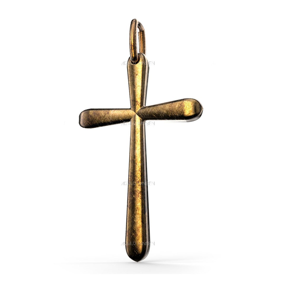 3d Pendant Catholic Cross Rounded Model