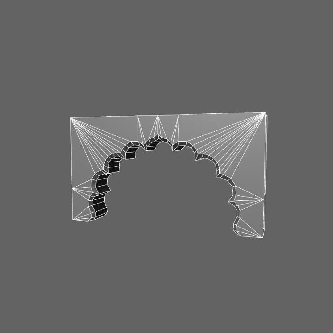 3d model stone door arc 3