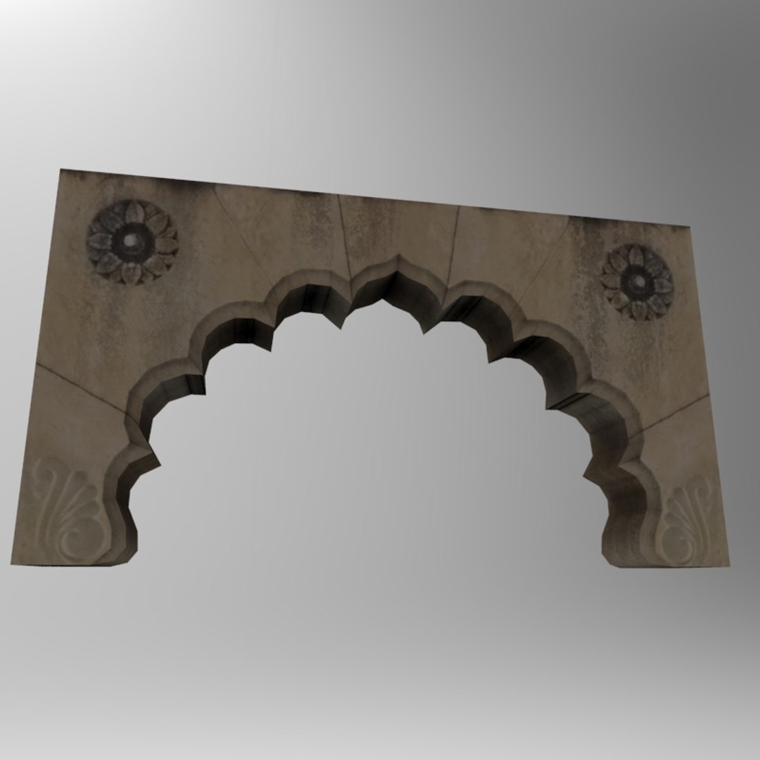3d model stone door arc 3