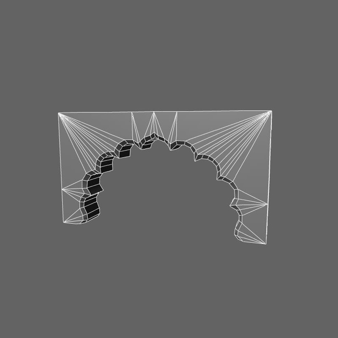 3d model stone door arc 3