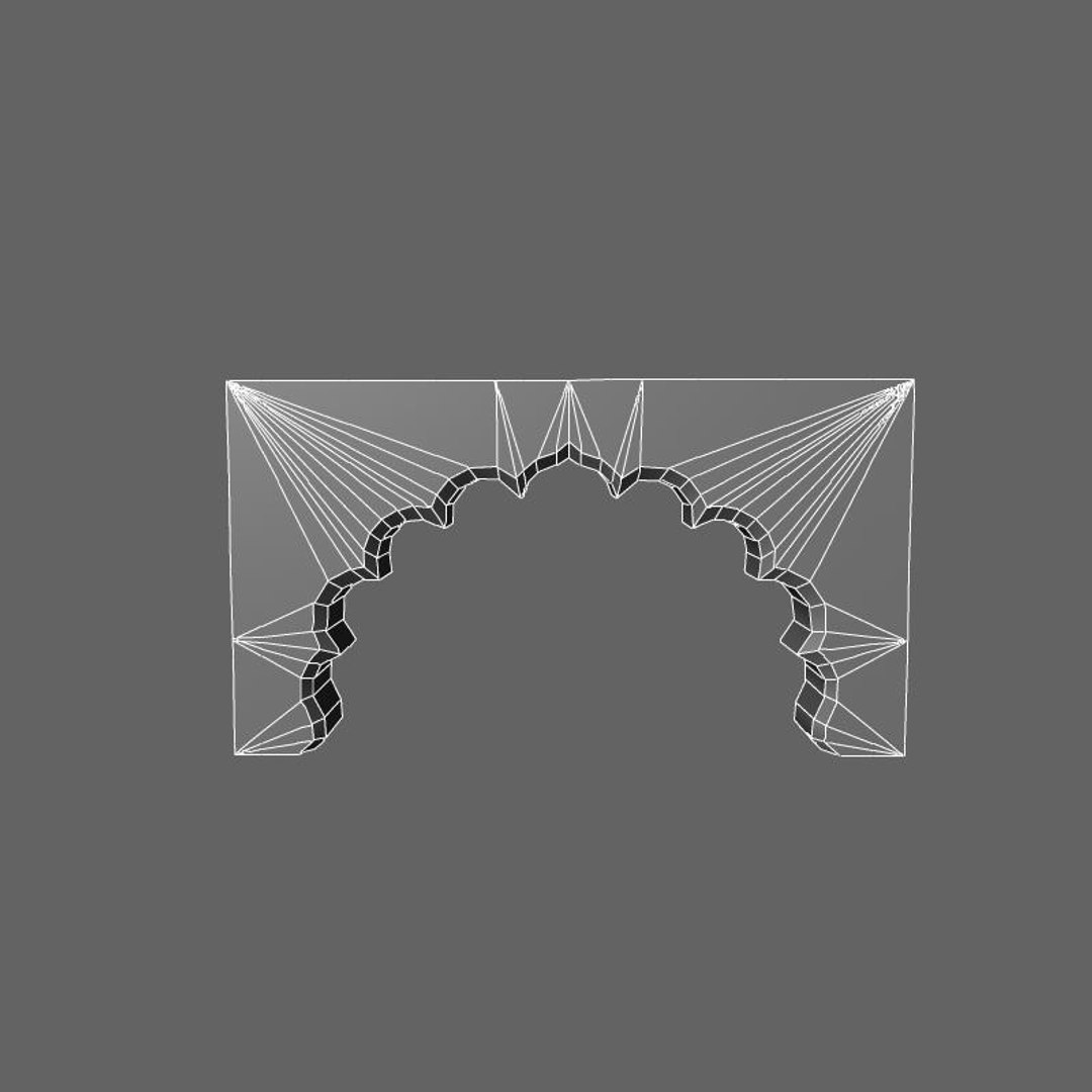 3d model stone door arc 3