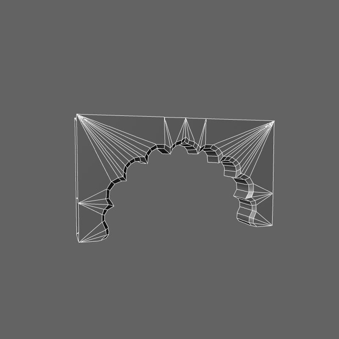 3d model stone door arc 3