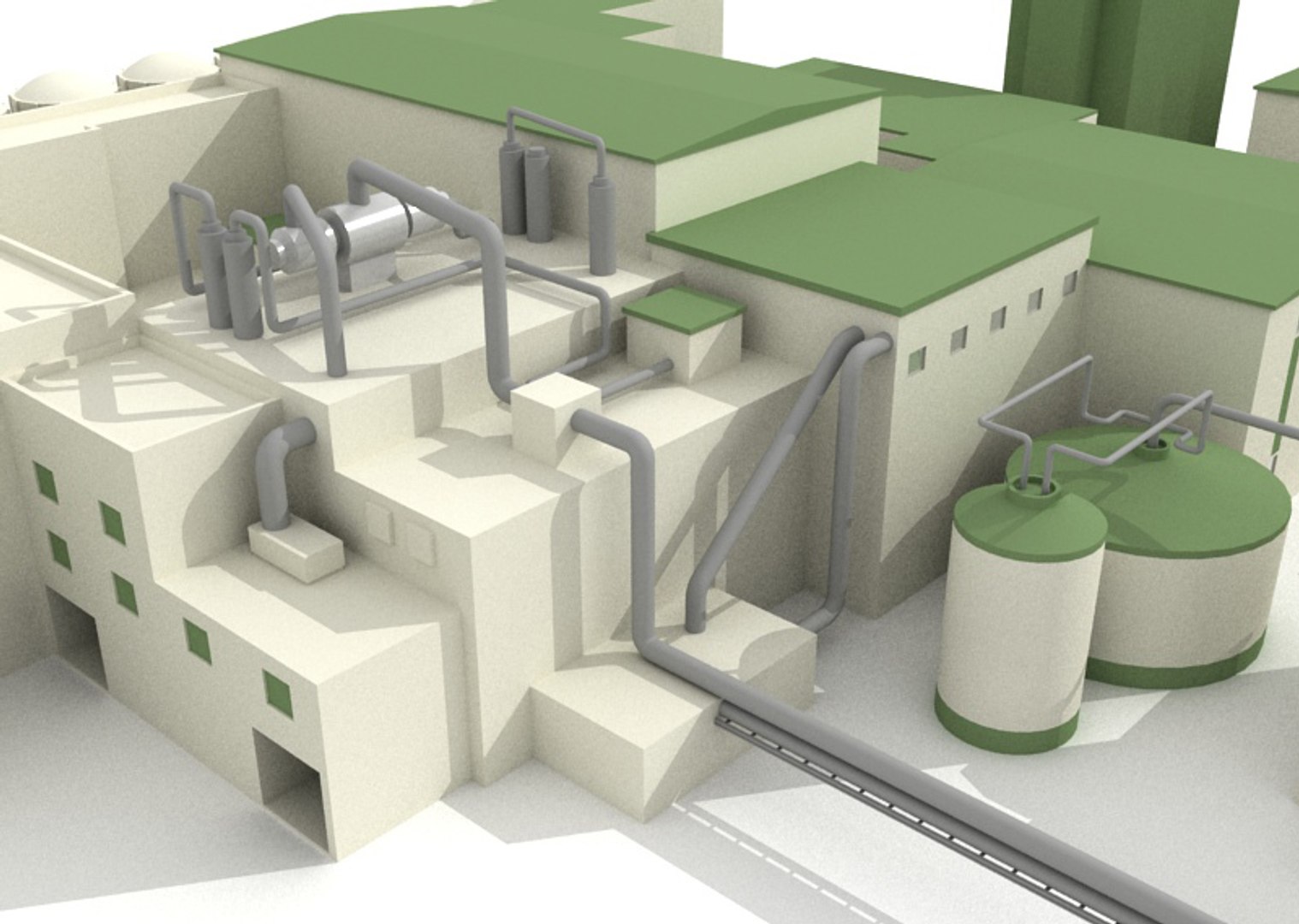 sugar starch factory 3d model