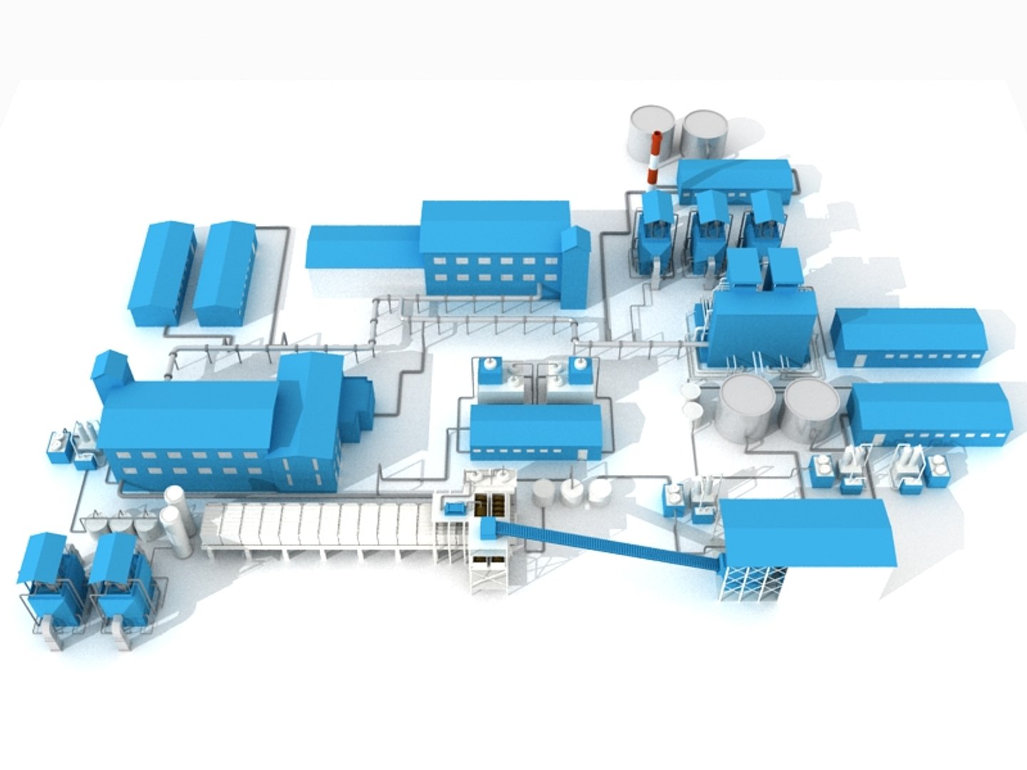 Sugar Starch Factory 3d Model