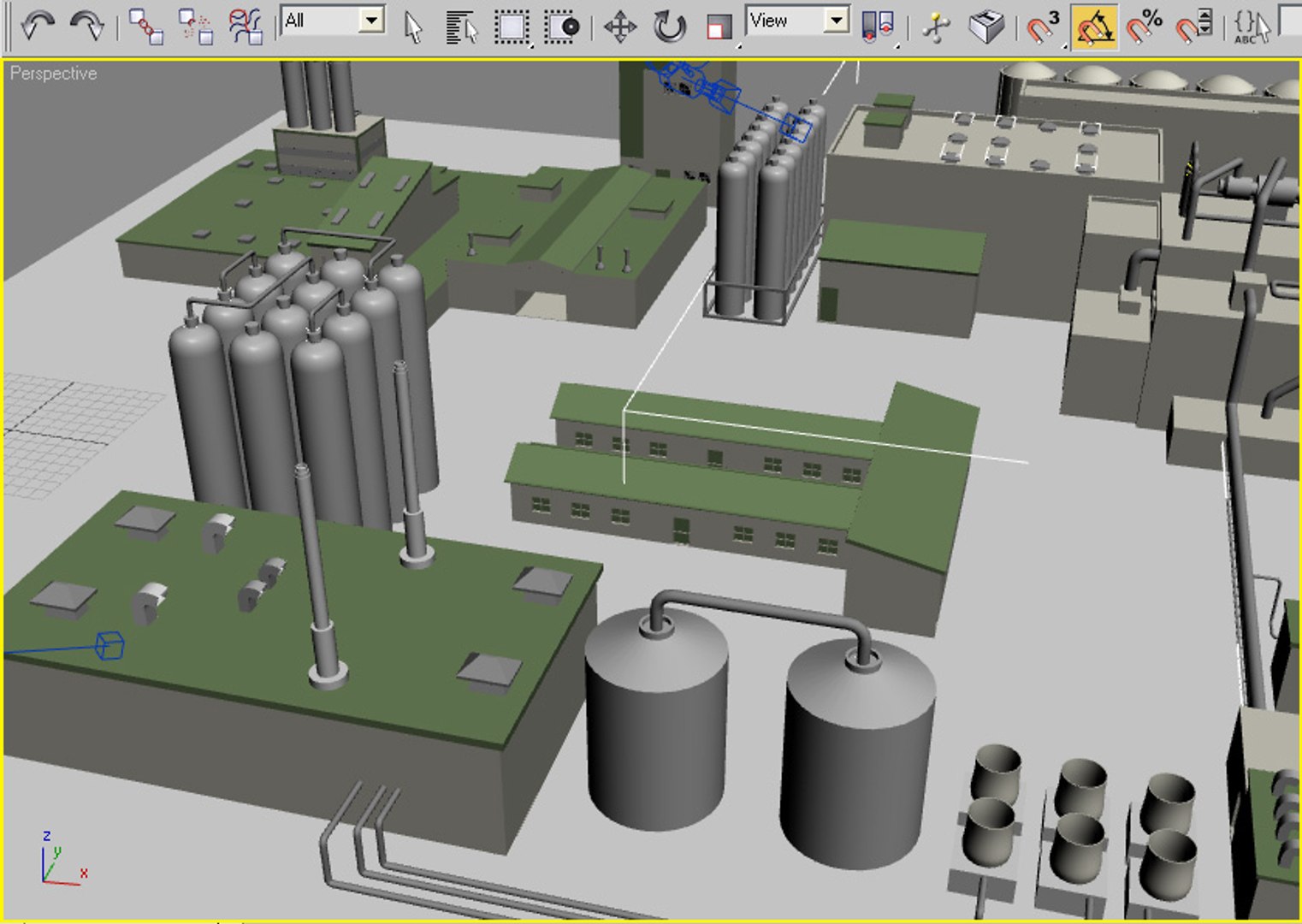 sugar starch factory 3d model