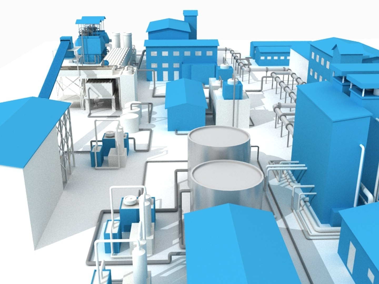 Sugar Starch Factory 3d Model