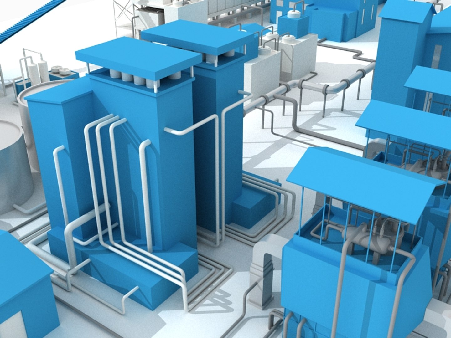 Sugar Starch Factory 3d Model
