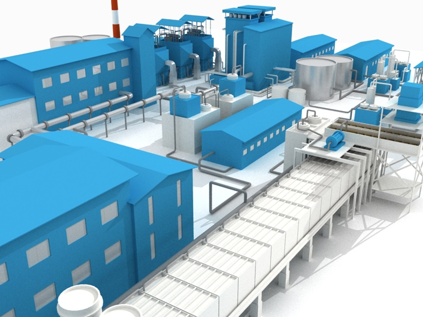 Sugar Starch Factory 3d Model