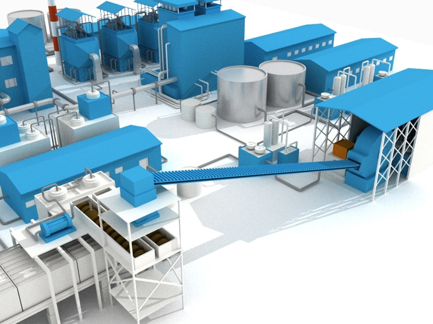 Sugar Starch Factory 3d Model