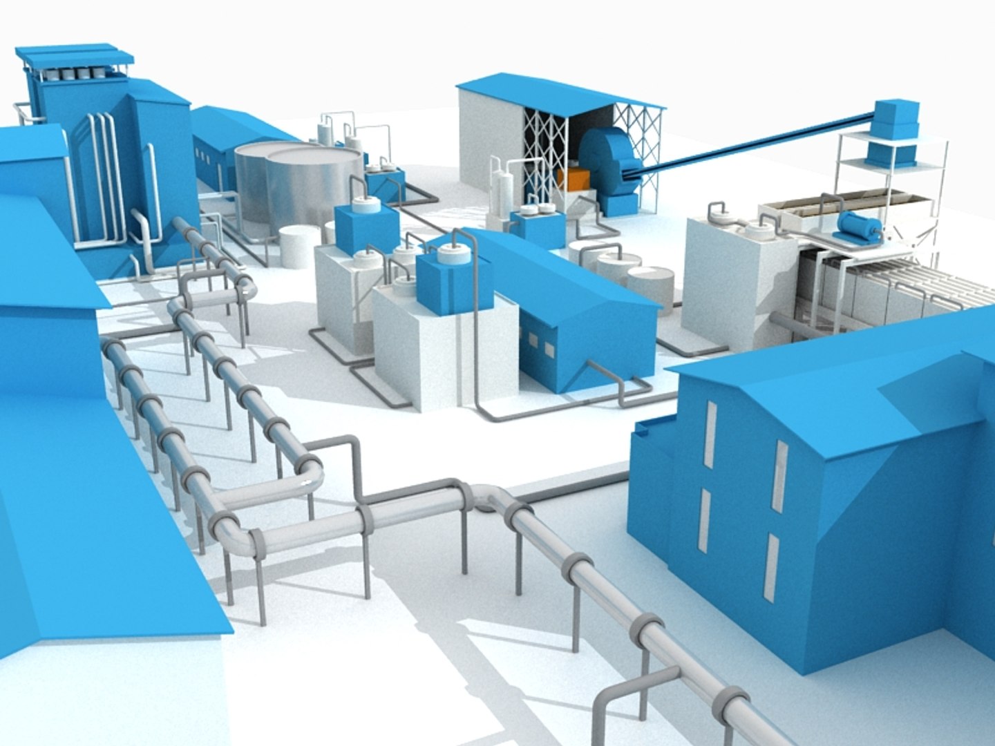 Sugar Starch Factory 3d Model