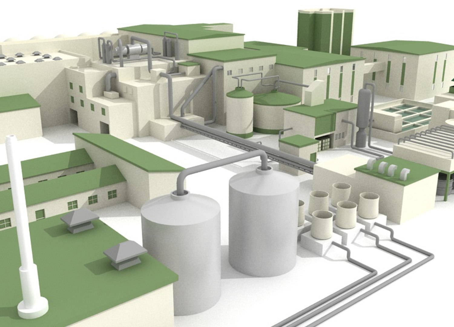 Sugar Starch Factory 3d Model
